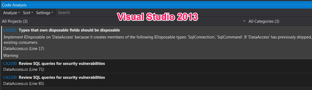 Code Analysis Improvements in Visual Studio 2015 Update 1 – samirbehara