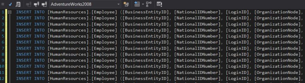Generating SQL Insert Scripts in just 2 clicks – samirbehara