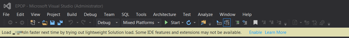 Lightweight Solution Load in Visual Studio 2017 – samirbehara