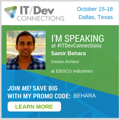 Speaking at IT/Dev Connections, Dallas 2018 – samirbehara